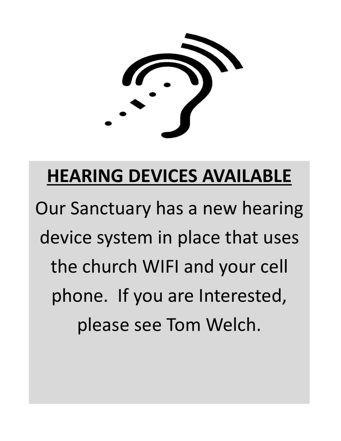 Hearing Devices – UNITED METHODIST CHURCH WINCHESTER, ILLINOIS